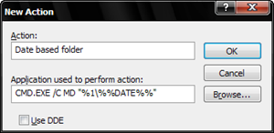 How to create date based folder names in Windows XP